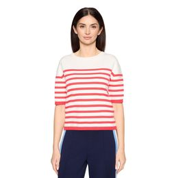 Kurzarmshirt Cartoon "Damen mit Rundhalsausschnitt", Damen, Gr. 36, cream, rot, Obermaterial: 55% Viskose, 30% Polyester, 15% Polyamid, regular fit normal, Rundhals, Shirts