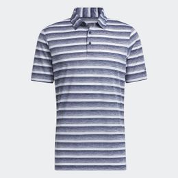 Poloshirt adidas Performance "TWO-COLOR STRIPED", Herren, Gr. M, wei&szlig; (collegiate navy, wei&szlig;), Obermaterial: 100% Polyester, Shirts, klassischer Stil, mit Allover-Print, aus Pikeematerial