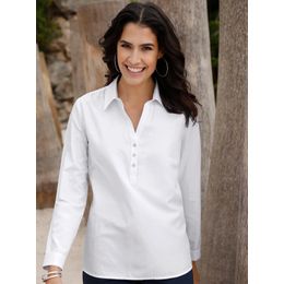 Hemdbluse Classic Basics, Damen, Gr. 38, wei&szlig;, 100% Baumwolle, unifarben, Blusen Hemdbluse
