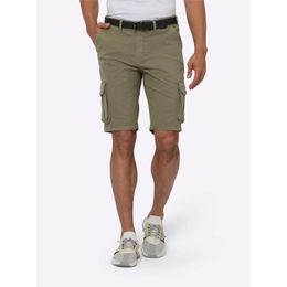 Bermudas CLASSIC, Herren, Gr. 54, Normalgr&ouml;&szlig;en, gr&uuml;n (oliv), 98% Baumwolle, 2% Elasthan, unifarben, Hosen Bermudas