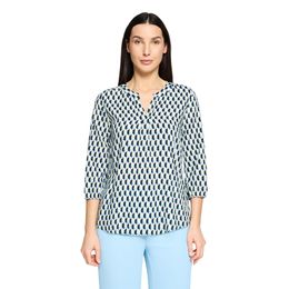 Schlupfbluse Betty Barclay "Damen mit 3/4 Arm", Damen, Gr. 40, bunt (blau, gr&uuml;n), Obermaterial: 100% Viskose, figurumspielend normal, V-Ausschnitt, Blusen Schlupfbluse