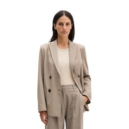 Marc O'Polo Longblazer MARC O'POLO "aus Summer Wool", Damen, Gr. 38, chalky braun melange, Obermaterial: 34% Schurwolle, 31% Viskose, 31% Polyester, 4% Elasthan. Futter: 100% Polyester, unifarben, relaxed fit lang, blind abgesteppte Kante, Blazer Longblazer