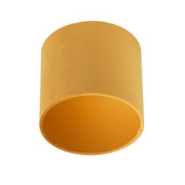 Leuchtenschirm Velour, Gelb, Metall, Textil, zylindrisch, E27, 18 cm, Lampen & Leuchten, Innenbeleuchtung, Lampenschirme