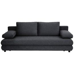 Xora Schlafsofa Taras, Dunkelgrau, Kunststoff, 2-Sitzer, F&uuml;llung: Schaumstoff, 197x77x81 cm, Stoffauswahl, Wohnzimmer, Sofas & Couches, Schlafsofas, Schlafsofas mit Bettkasten