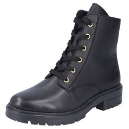 Schn&uuml;rstiefelette Rieker, Damen, Gr. 37, schwarz, Leder, Schuhe Schn&uuml;rstiefelette, in klassischer Optik