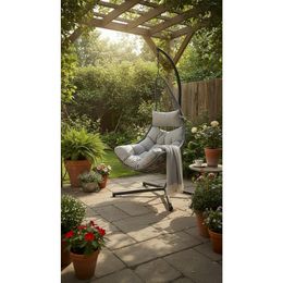 Gardenson H&auml;ngesessel, Anthrazit, Grau, Dunkelgrau, Metall, Kunststoff, Uni, F&uuml;llung: Schaumstoff, Fleece,Schaumstoff, Fleece, 95x195 cm, wetterfest, Gartenm&ouml;bel, H&auml;ngesessel