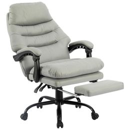 Livetastic Chefsessel Fu&szlig;st&uuml;tze, Grau, Schwarz, Metall, Kunststoff, Textil, Drehkreuz, 64x114-122x72 cm, Sitzfl&auml;che 360&deg; drehbar, Wippfunktion, Arbeitszimmer, B&uuml;rost&uuml;hle, Drehst&uuml;hle