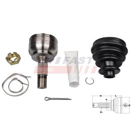 Fast Gelenksatz, Antriebswelle ft25087k radseitig f&uuml;r Citro&euml;n