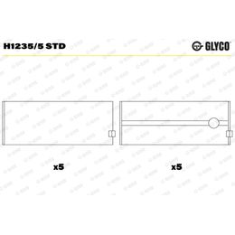 GLYCO Kurbelwellenlager h12355std