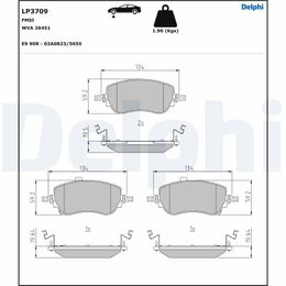 DELPHI Bremsbelagsatz, Scheibenbremse lp3709 f&uuml;r ABARTH