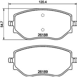 Hella Bremsbelagsatz, Scheibenbremse 8db355040541 f&uuml;r NISSAN RENAULT