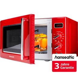 Hanseatic Mikrowelle "AG720CE6-PM", rot, B:44cm H:26cm T:36cm, Mikrowellen, inkl. 3 Jahre Herstellergarantie, Mikrowelle