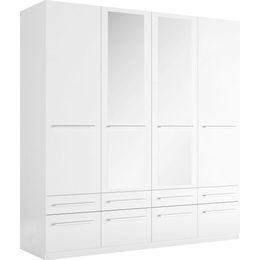 Kleiderschrank Priess "Schrank Garderobe W&auml;scheschrank Barcelona in 5 Breiten", wei&szlig;, B:185cm H:193cm T:54cm, Holzwerkstoff, Schr&auml;nke, Kleiderschrank, viel Stauraum, ger&auml;umige Schubk&auml;sten, mit Spiegel, MADE IN GERMANY