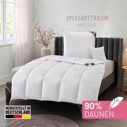 Daunenbettdecke Spessarttraum "First Class", wei&szlig;, B:135cm L:200cm, Bezug: 100% Baumwolle. F&uuml;llung: 90% Daunen, 10% Federn, Bettdecken, 5 W&auml;rmeklassen & 6 Gr&ouml;&szlig;en, Bestseller
