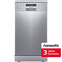 Hanseatic Standgeschirrsp&uuml;ler "HG4585C10J7610DS", Energieeffizienz: C (A-G), silber (edelstahlfarben), B:44,8cm H:84,5cm T:60cm, Geschirrsp&uuml;ler, inkl. 3 Jahre Herstellergarantie