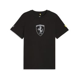 T-Shirt Puma "Scuderia Ferrari Tonal Shield T-Shirt Herren", Jungen, Gr. XXL, schwarz, Obermaterial: 100% Baumwolle. Rippe: 75% Baumwolle, 25% Polyester, clean, regular fit, Rundhals, Shirts T-Shirt