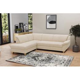 Ecksofa Home Affaire "Yesterday zeitlos und elegant, bequeme Armlehnen, L-Form", beige (creme), B:254cm H:80cm T:186cm, 100% Polyester;Primabelle-Microfaser (100% Polyester);Antikleder-Optik Melrose (100% Polyester), Sofas, Ecksofa, wahlweise mit Bettfunktion, auch in Cord