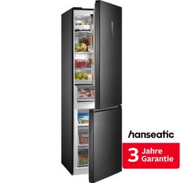 Hanseatic K&uuml;hl-/Gefrierkombination, Energieeffizienz: A (A-G), schwarz (schwarz, edelstahlfarben), Rechtsanschlag, nicht wechselbar, K&uuml;hlschr&auml;nke, inkl. 3 Jahre Herstellergarantie