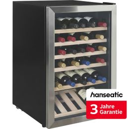 Hanseatic Weink&uuml;hlschrank "HWC45FCBH", Energieeffizienz: F (A-G), silber (schwarz), B:54cm H:85cm T:54cm, Weink&uuml;hlschr&auml;nke, inkl. 3 Jahre Herstellergarantie
