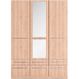 Kleiderschrank Priess "Schrank Garderobe W&auml;scheschrank Barcelona in 5 Breiten", braun (eichefarben artisan), B:140cm H:193cm T:54cm, Holzwerkstoff, Schr&auml;nke, Kleiderschrank, viel Stauraum, ger&auml;umige Schubk&auml;sten, mit Spiegel, MADE IN GERMANY