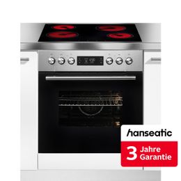 Hanseatic Elektro-Herd-Set "HB70AS+HC46CB", Energieeffizienz: A (A+++-D), schwarz (edelstahl), Herdsets, inkl. 3 Jahre Herstellergarantie, Topseller