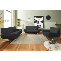 Polstergarnitur Home Affaire "Saltare elegant & komfortabel,, 3-2-1, bequem, Designfu&szlig;", schwarz, H:78cm T:82cm, Sitzm&ouml;bel-Sets, Topseller
