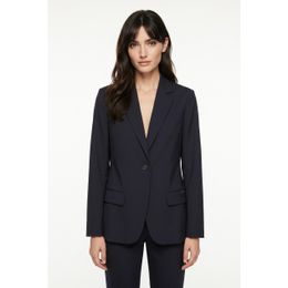Jackenblazer Cinque "CILIGHT", Damen, Gr. 42, blau (dunkelblau), Web, Obermaterial: 53% Polyamid, 43% Schurwolle, 4% Elasthan, unifarben, regular fit normal, V-Ausschnitt, eingesetzt,&Auml;rmel ohne &Auml;rmelschlitz gerader Abschluss mit Kn&ouml;pfen, Blazer, Mit Markenlabelpl&auml;ttchen