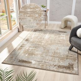 Teppich OTTO HOME "Hamsa, Designer-Teppich", braun, B:320cm H:9mm L:450cm, Kunstfaser, Teppiche, Teppich, dezenter Glanz, Schrumpf-Garn-Effekt, im Vintage-Look, dichte Qualit&auml;t