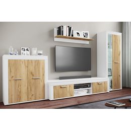 Wohnzimmertisch Vcm "Holz TV Lowboard M&ouml;bel Fernsehschrank Usilo XL", braun (wei&szlig;, honig, eiche), B:160cm T:45cm, Regale, TV-Sideboard