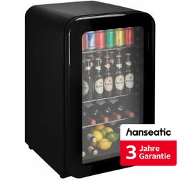 Hanseatic Getr&auml;nkek&uuml;hlschrank "HBC115ERBH black", Energieeffizienz: E (A-G), silber (schwarz), B:55cm H:83,5cm T:55,5cm, K&uuml;hlschr&auml;nke, inkl. 3 Jahre Herstellergarantie