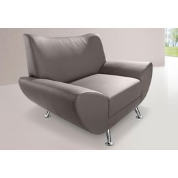 Sessel Home Affaire "Saltare elegant und komfortabel, toller Designfu&szlig;, Breite 112cm", grau, B:112cm H:83cm T:82cm, Luxus-Microfaser ALCAZAR (100% Polyester);Feinstruktur (100% Polyester);Kunstleder SOFTLUX, Sessel, Sessel