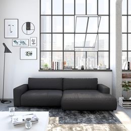 Ecksofa Musterring "LUCIA zeitlos, bequem, sch&ouml;ne Detailverarbeitung Breite 296cm, L-Form", grau (grau puro), B:296cm H:81cm T:190cm, Flachgewebe VALMONT (60% Baumwolle/40% Leinen);Leder PURO, pigmentiertes Leder;Microfaser CRONA (100% Polyester);Flachgewebe FLORIS (100% Polyester);Leder BAX, pigmentiertes Leder, Sofas, Ecksofa