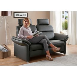 2-Sitzer DIE PLANBAR "PN-EM16031, Breite 170 cm mit Kopfst&uuml;tzen", grau (anthrazit), B:170cm H:119cm T:92cm, Sofas, Echtleder mit Federkern
