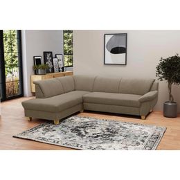 Ecksofa Home Affaire "Yesterday zeitlos und elegant, bequeme Armlehnen, L-Form", braun (schlamm), B:254cm H:80cm T:186cm, 100% Polyester;Primabelle-Microfaser (100% Polyester);Antikleder-Optik Melrose (100% Polyester), Sofas, Ecksofa, wahlweise mit Bettfunktion, auch in Cord