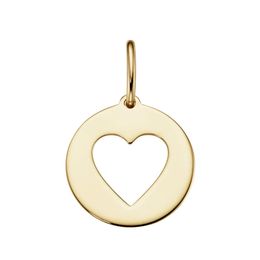 Kettenanh&auml;nger Luigi Merano "Pl&auml;ttchen Herz, Gold 375", gold, Schmuckanh&auml;nger, Herren, onesize, Gelbgold 375, Kettenanh&auml;nger