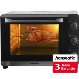 Hanseatic Kleink&uuml;che "HMO466BKB mit XXL 46-L-Garraum", schwarz, B:54cm H:38cm T:42cm, Miniback&ouml;fen, inkl. 3 Jahre Herstellergarantie