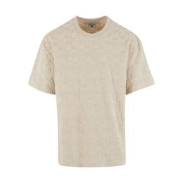 T-Shirt Karl Kani "Karl Kani Og Aop Terry Cloth T-Shirt", Jungen, Gr. L, beige, 100% Baumwolle, bedruckt, oversize, Rundhals, Shirts T-Shirt