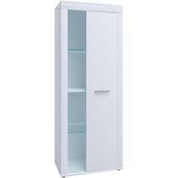 Kommode Vcm "Schrank Vitrine Wohnzimmer Holz Glas Usilo", wei&szlig;, B:60cm T:35cm, Schr&auml;nke, Kommode