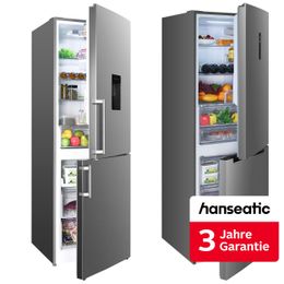 Hanseatic K&uuml;hl-/Gefrierkombination, Energieeffizienz: C (A-G), silber (edelstahl, optik), Rechtsanschlag, Wasserspender, K&uuml;hlschr&auml;nke, inkl. 3 Jahre Herstellergarantie