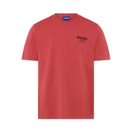 T-Shirt Hugo "Nesptee", Jungen, Gr. S, medium rot615, Single Jersey, Obermaterial: 100% Baumwolle, unifarben, regular fit normal, Rundhals, abgesteppte Kante, Shirts T-Shirt, Rundhalsausschnitt, Regular Fit, reine Baumwolle