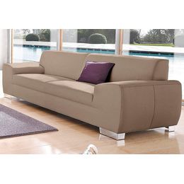 2,5-Sitzer DOMO collection "Ricardo kubisch, modern und elegant, Breite 224cm", beige (natur), B:224cm H:81cm T:95cm, PRIMABELLE- Microfaser (100% Polyester);Strukturstoff (90% Polyester, 10% Polyacryl), Sofas, frei im Raum stellbar