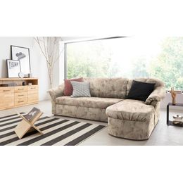 Ecksofa DOMO collection "Pegnitz, elegante R&uuml;ckensteppung, kompakte Stellma&szlig;e 238/141cm, L-Form", braun, B:238cm H:82cm T:141cm, 100% Polyester, Sofas, Ecksofa, wahlweise mit Bettfunktion