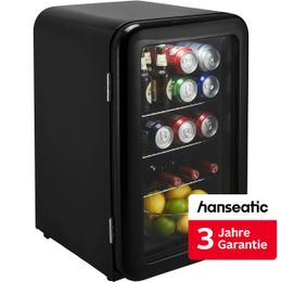 Hanseatic Getr&auml;nkek&uuml;hlschrank "HBC68ERBH", Energieeffizienz: E (A-G), silber (schwarz), B:44cm H:68cm T:47,5cm, K&uuml;hlschr&auml;nke, inkl. 3 Jahre Herstellergarantie