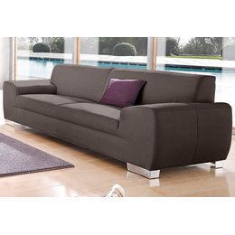 2,5-Sitzer DOMO collection "Ricardo kubisch, modern und elegant, Breite 224cm", grau, B:224cm H:81cm T:95cm, PRIMABELLE- Microfaser (100% Polyester);Strukturstoff (90% Polyester, 10% Polyacryl), Sofas, frei im Raum stellbar
