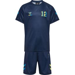 Sportanzug Hummel "hmlSHIMMER SET", Jungen, Gr. 164, marineblaus,, Obermaterial: 100% Polyester, bequem, Sportanz&uuml;ge, Set aus Shorts und T-Shirt, sportlicher Stil, bequeme Passform