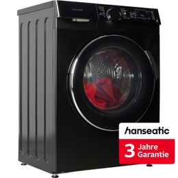Hanseatic Waschmaschine "HWMK814A1BI (A-10%)", Energieeffizienz: A (A-G), schwarz, B:60cm H:85cm T:48cm, Waschmaschinen, inkl. 3 Jahre Herstellergarantie, Topseller