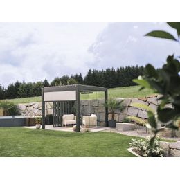 Pergola BioHort "3x3 m, verschiedene Farben", grau (dunkelgrau, metallic), B:312cm T:312cm, Pergolen, 312x312x264 cm, ausgezeichnet mit dem Red Dot Design Award