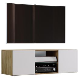 Wohnzimmertisch Vcm "Holz TV Wand H&auml;nge Lowboard Fernsehschrank Jusa 95", braun (sonoma, eiche), B:95cm T:36cm, Regale, TV-Sideboard