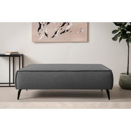 Hocker OTTO HOME "TVINNU, mit Kedernaht, Cord u. Flachgewebe", anthrazit, B:140cm H:44cm T:65cm, Hocker, Hocker, zur Serie TVINNU, gem&uuml;tlicher Sitzkomfort, rechteckig, schwarze F&uuml;&szlig;e