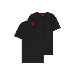 T-Shirt Hugo "Hugo-V", Jungen, Gr. 3XL, schwarz001, Single Jersey, Obermaterial: 96% Baumwolle, 4% Elasthan, unifarben, slim fit normal, V-Ausschnitt, abgesteppte Kante, Shirts T-Shirt, V-Ausschnitt, Slim-Fit, Hugo Logo-Print